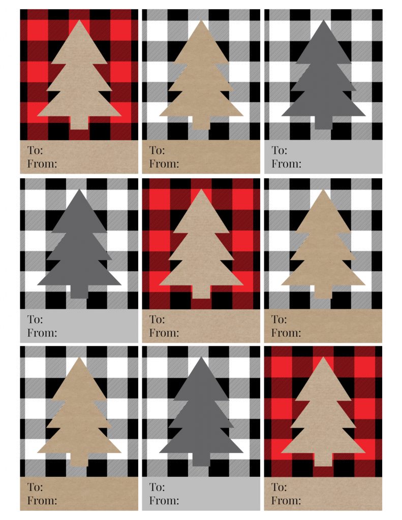 Rustic Plaid Christmas Tags Free Printable - Paper Trail Design