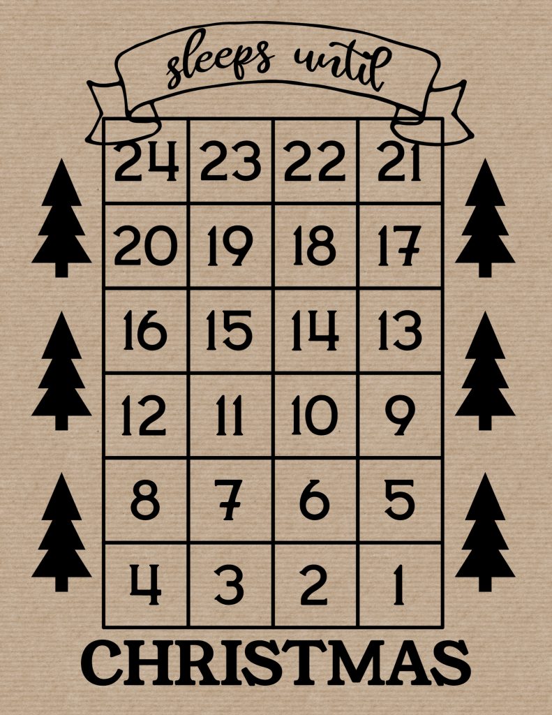 How Many Days Until Christmas Free Printable - Paper Trail Design