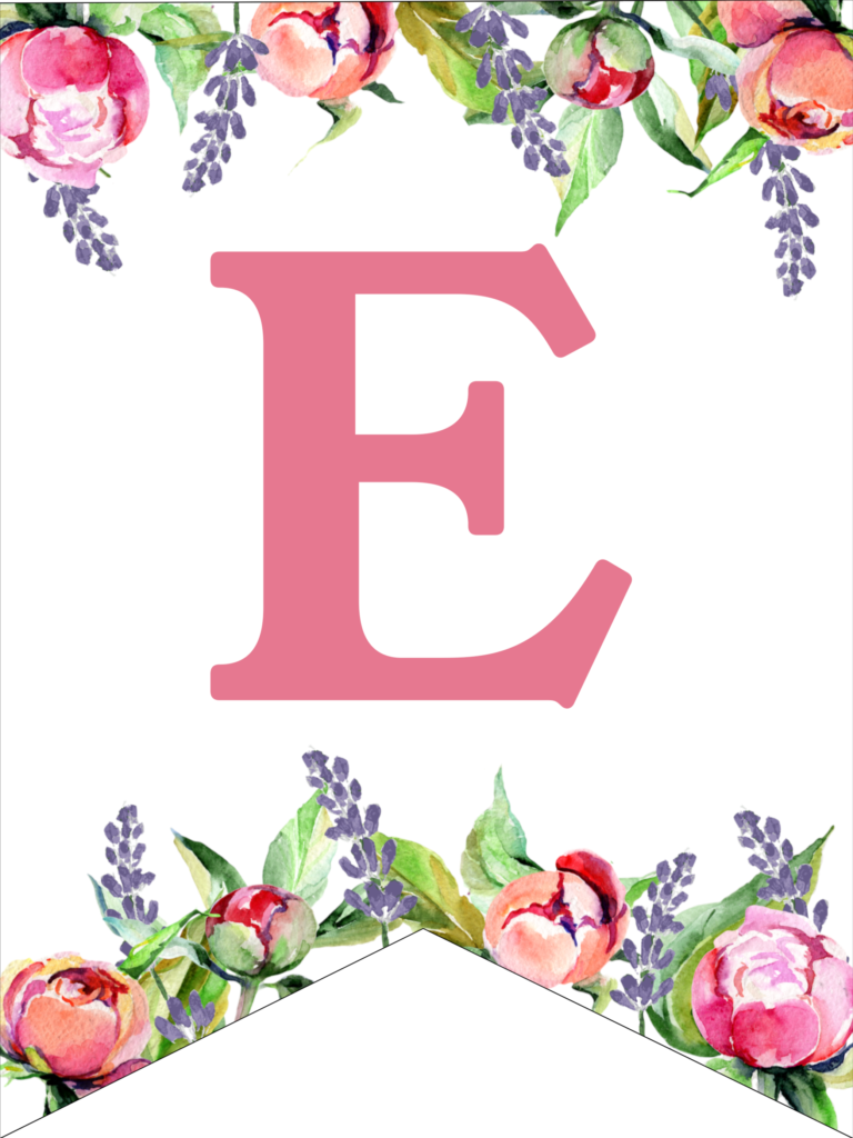 Floral Free Printable Alphabet Letters Banner - Paper Trail Design