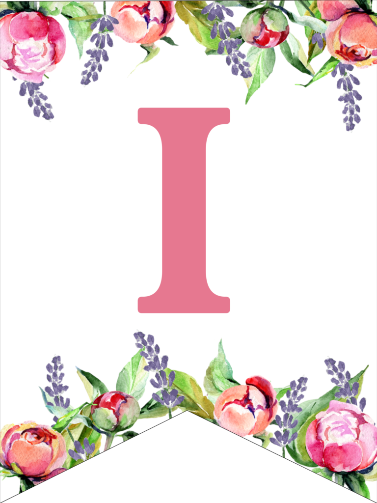 Floral Free Printable Alphabet Letters Banner - Paper Trail Design