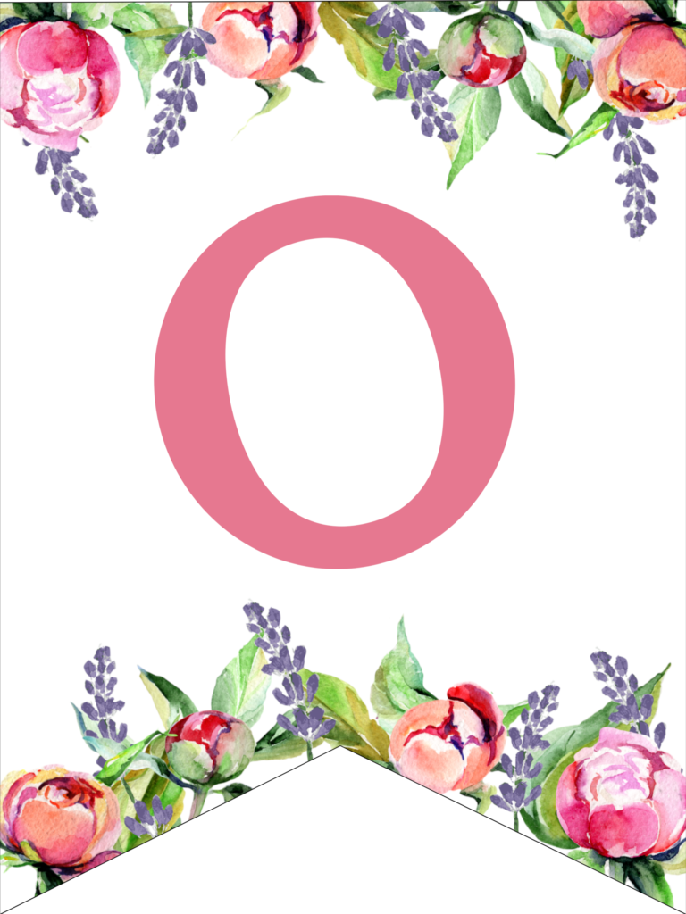Floral Free Printable Alphabet Letters Banner - Paper Trail Design