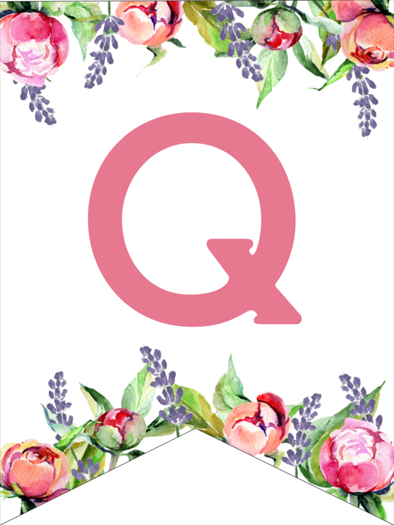 Floral Free Printable Alphabet Letters Banner - Paper Trail Design
