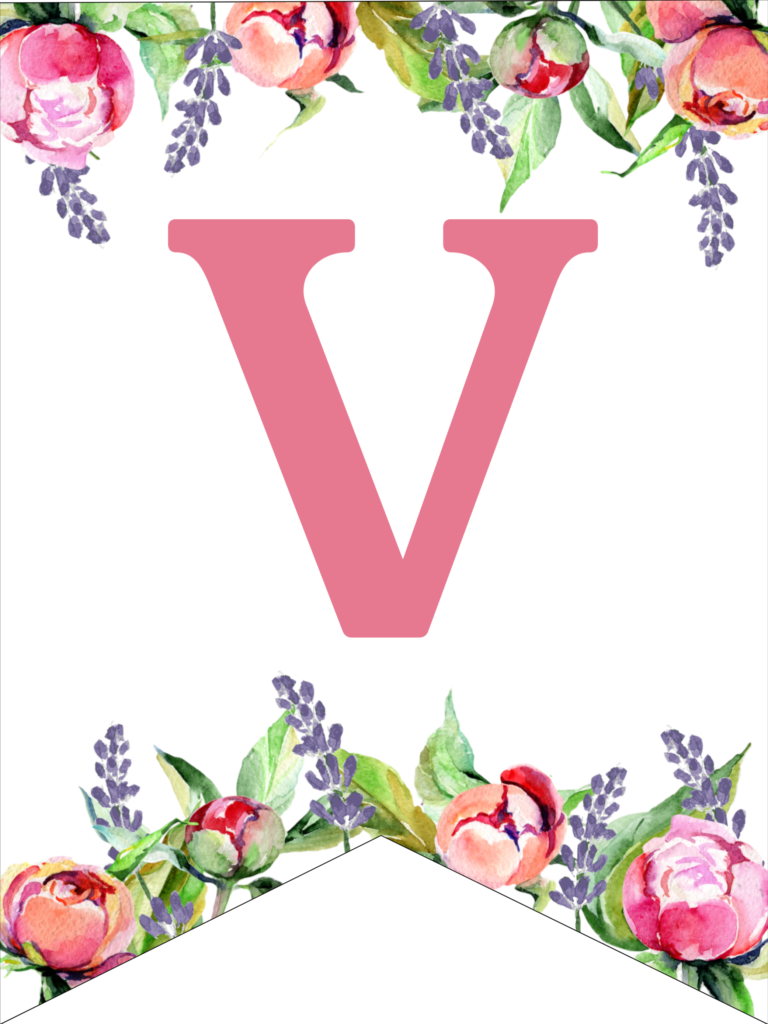 Floral Free Printable Alphabet Letters Banner - Paper Trail Design