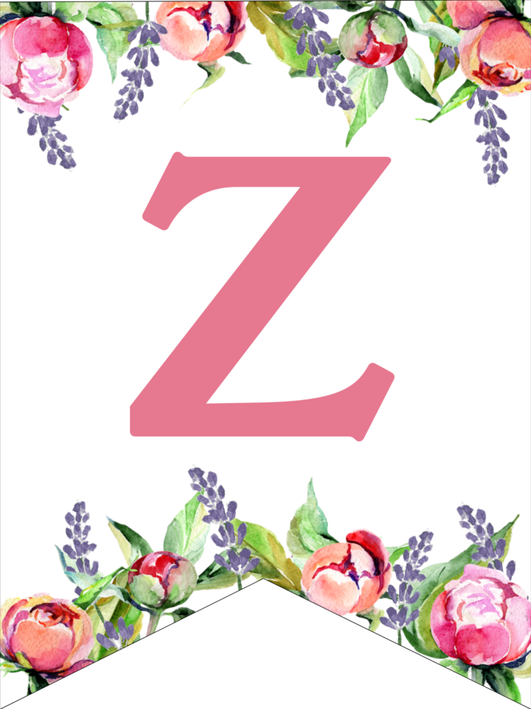 Floral Free Printable Alphabet Letters Banner - Paper Trail Design