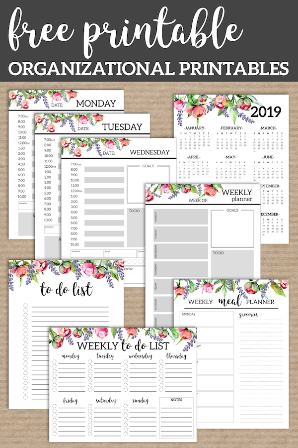 Floral Monthly Planner Template Pages Free Printable - Paper Trail Design