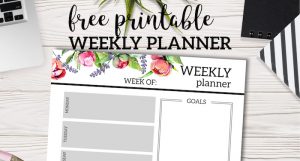 Floral Free Printable Weekly Planner Template - Paper Trail Design