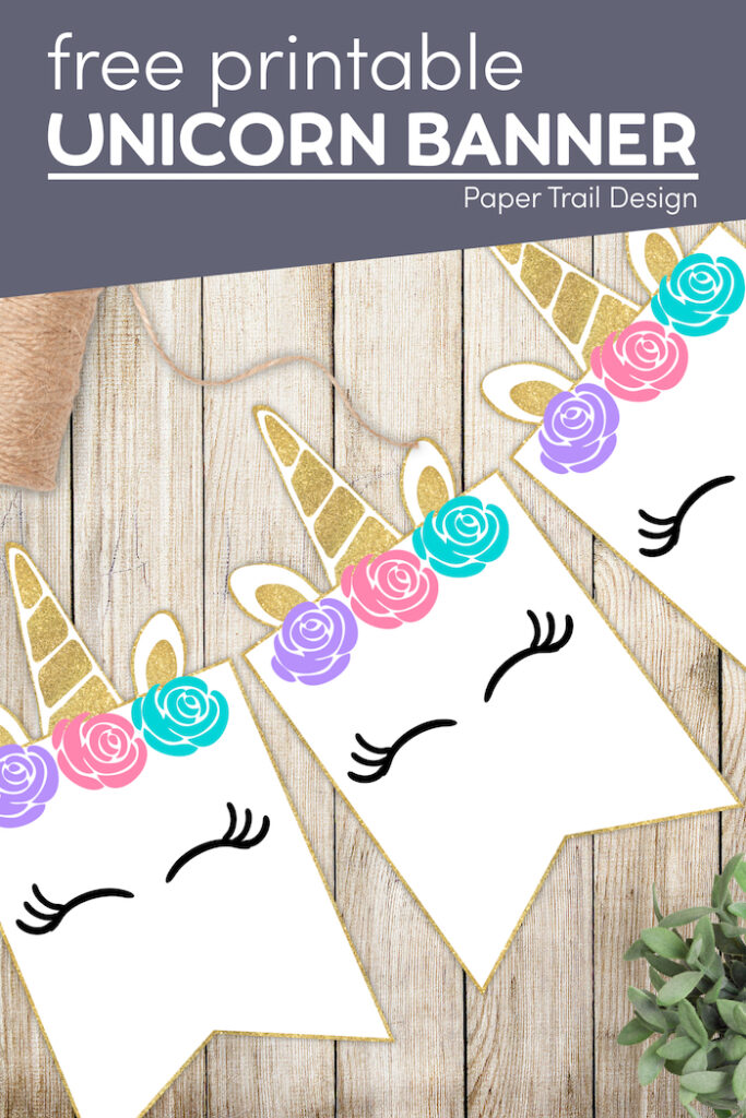 Free Printable Unicorn Decorations Party Banner - Paper Trail Design