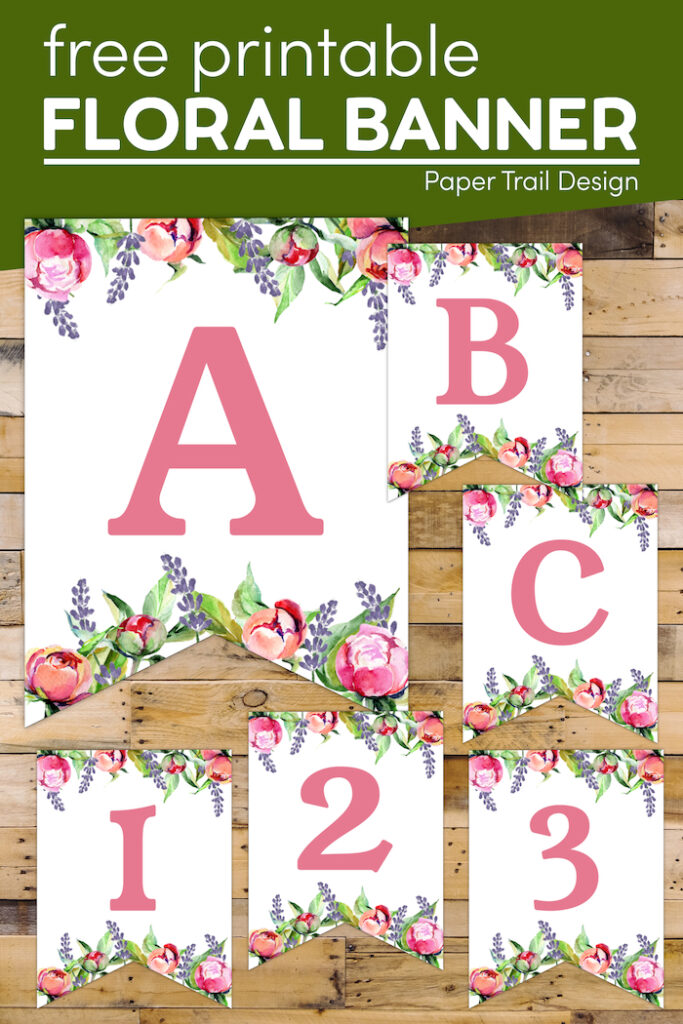 Floral Free Printable Alphabet Letters Banner - Paper Trail Design