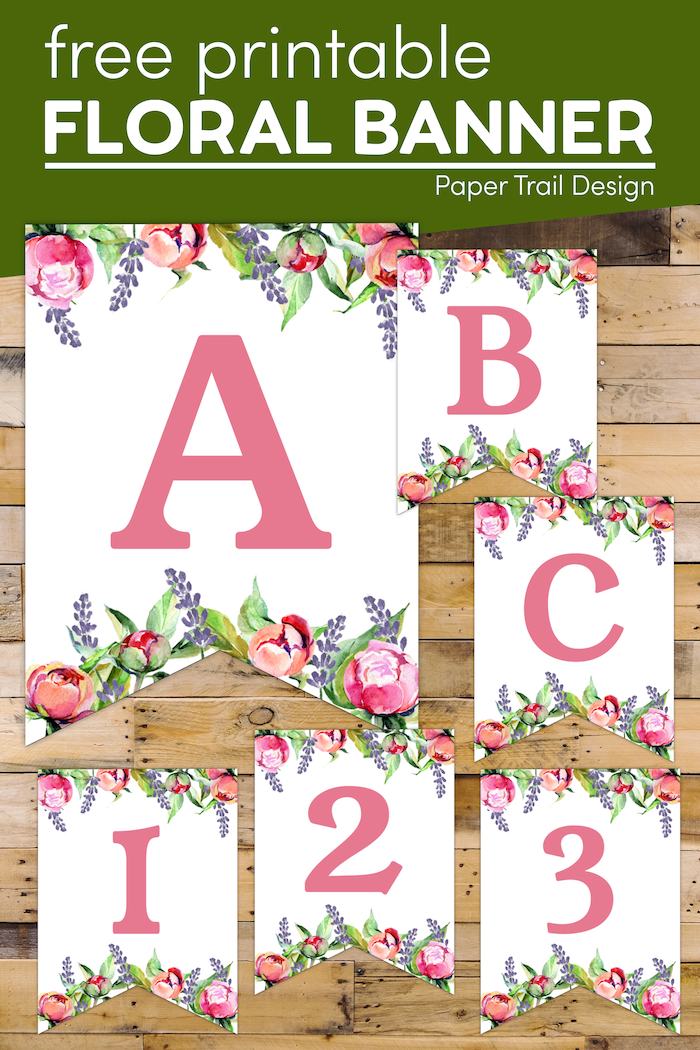 Floral Free Printable Alphabet Letters Banner - Paper Trail Design