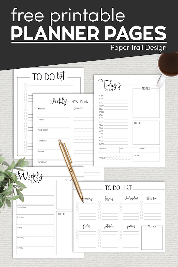 Free Printable Day Planner Pages Paper Trail Design