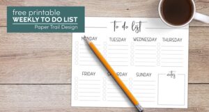 Weekly Free Printable To Do List - Paper Trail Design