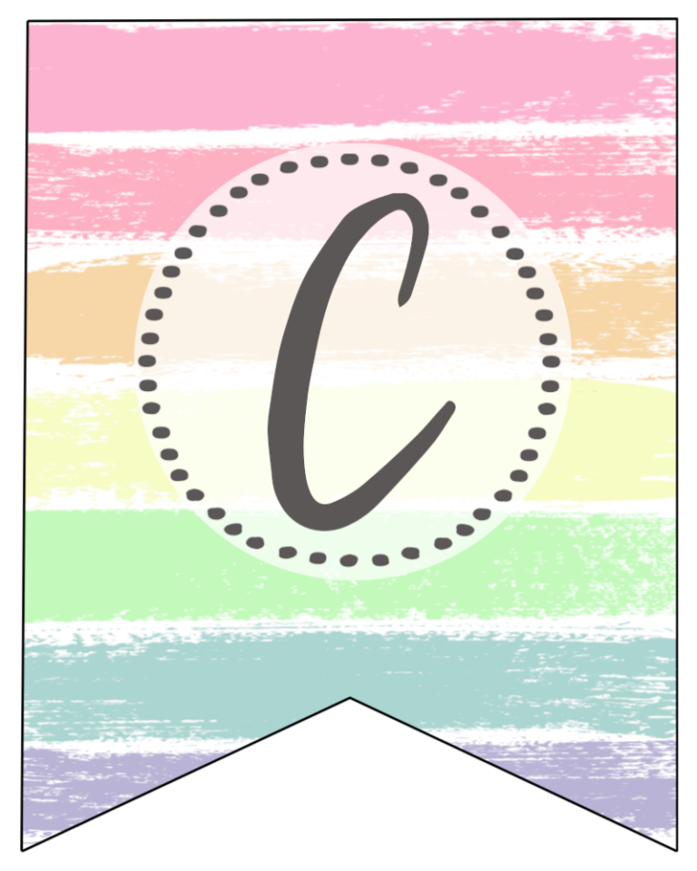 Free Printable Pastel Banner Letters - Paper Trail Design