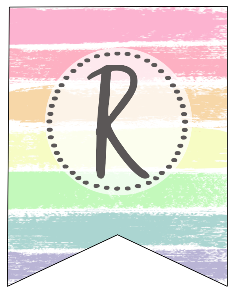 Free Printable Pastel Banner Letters - Paper Trail Design