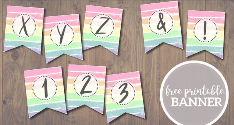 Free Printable Pastel Banner Letters - Paper Trail Design