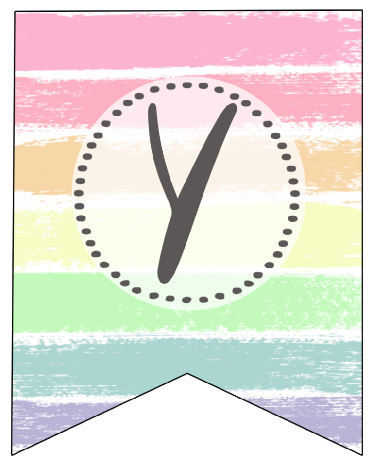 Free Printable Pastel Banner Letters - Paper Trail Design