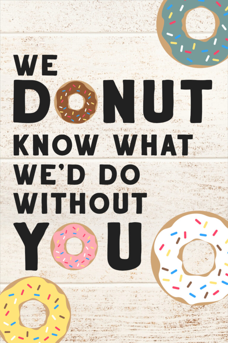 Free Printable Donut Teacher Appreciation Gift Ideas - Paper Trail Design