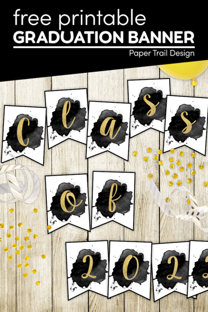 Free Printable Graduation Banner - Paper Trail Design