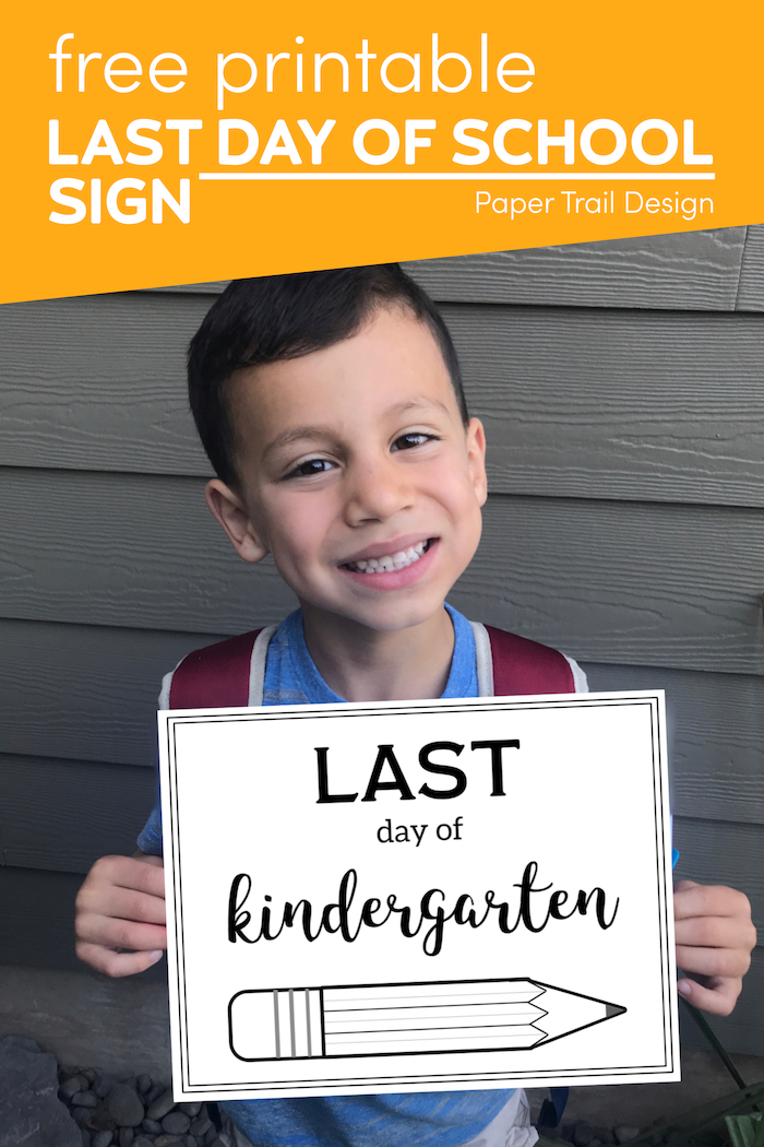 Free Printable Last Day of School Sign {Pencil} - Paper Trail Design