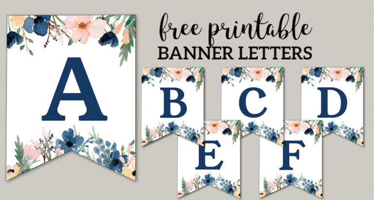 Floral Free Printable Alphabet Letters Banner - Paper Trail Design