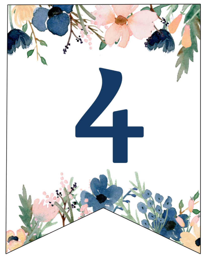 Blue & Pink Floral Banner Letters Free Printable - Paper Trail Design