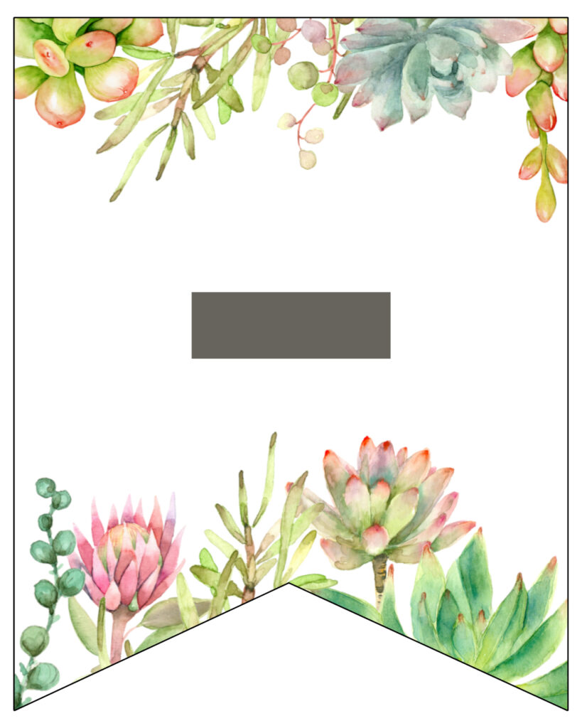 Succulent Free Printable Alphabet Banner Letters - Paper Trail Design