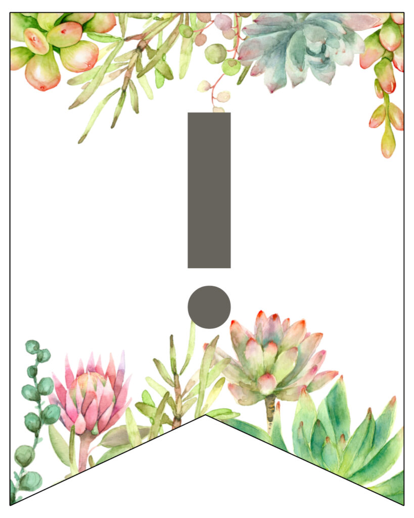 Succulent Free Printable Alphabet Banner Letters - Paper Trail Design