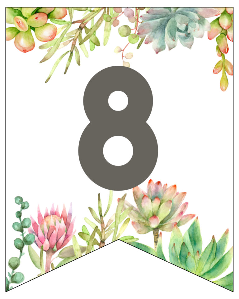 Succulent Free Printable Alphabet Banner Letters - Paper Trail Design