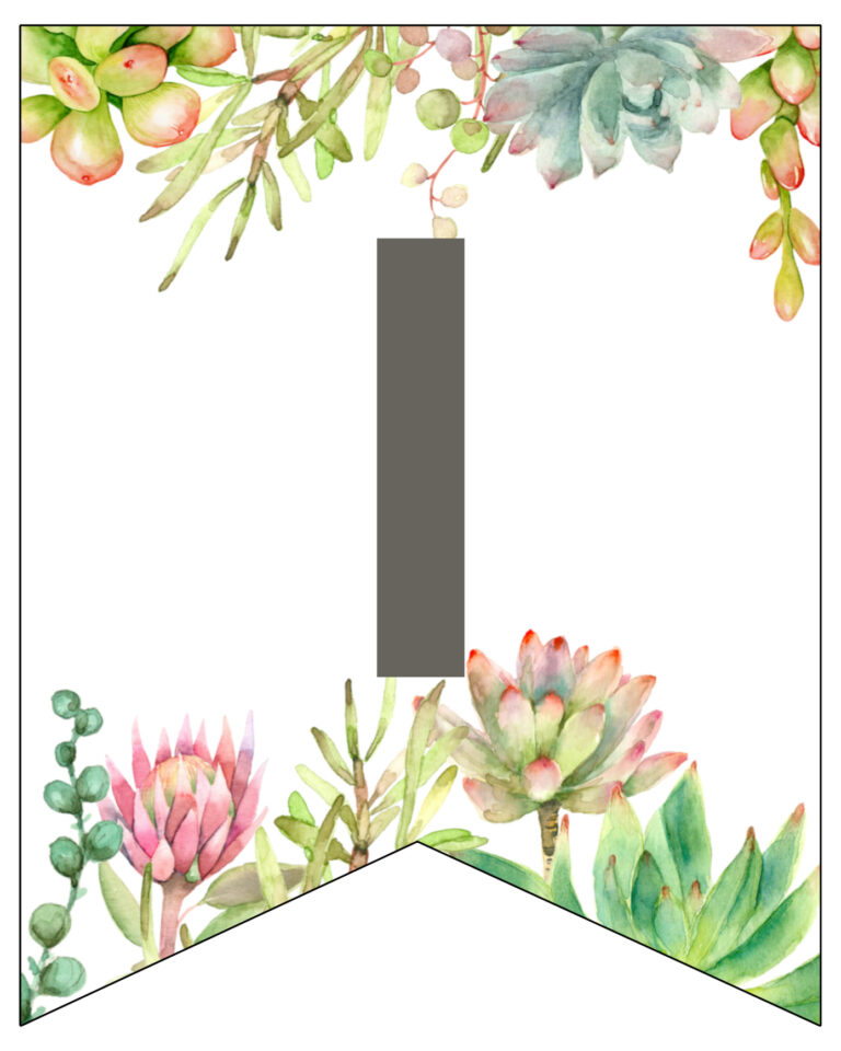 Succulent Free Printable Alphabet Banner Letters - Paper Trail Design