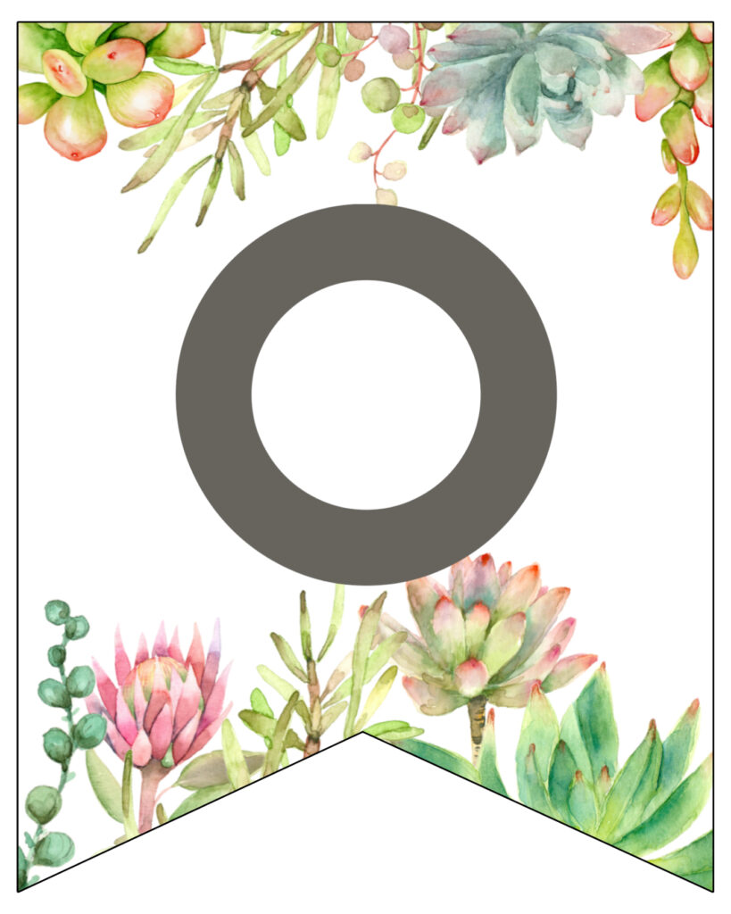 Succulent Free Printable Alphabet Banner Letters - Paper Trail Design