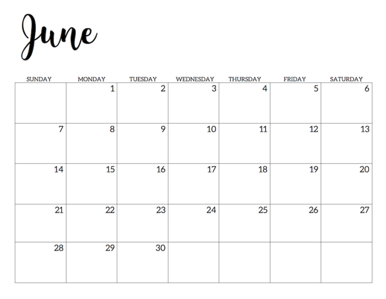 2019-2020 Printable School Calendar - Paper Trail Design