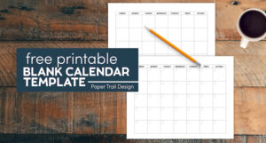 Free Printable Blank Calendar Template - Paper Trail Design