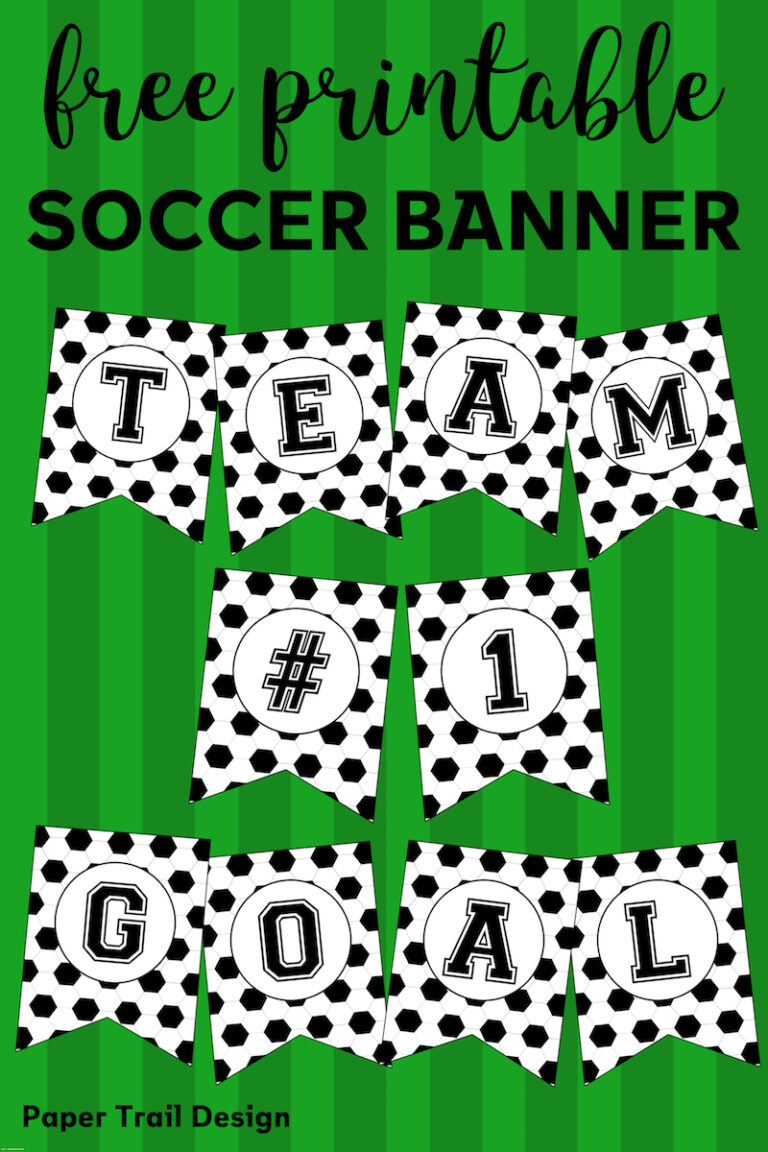 Free Printable Soccer Banner - Paper Trail Design