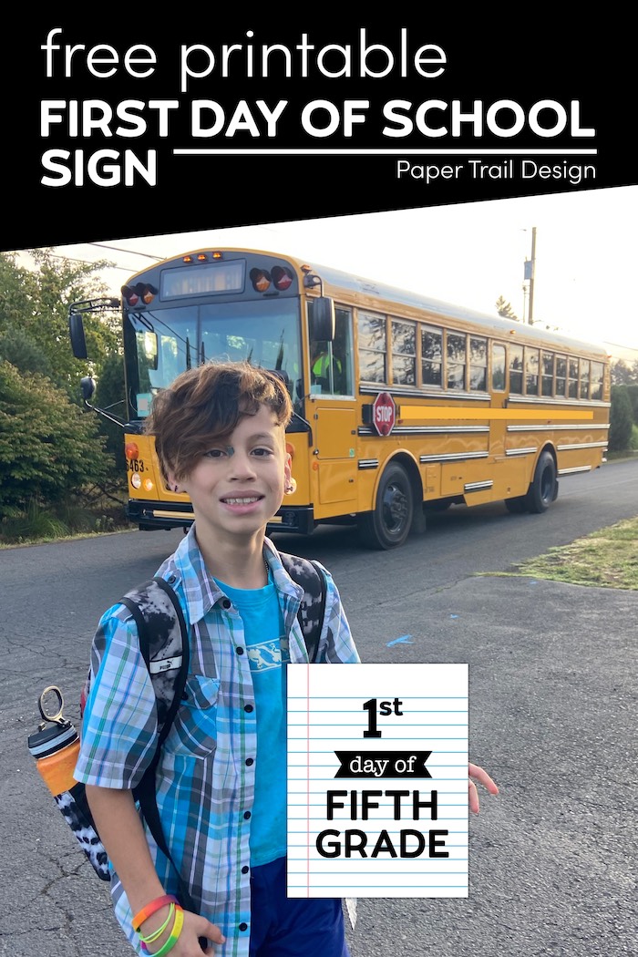 First Day of School Signs {Notebook Paper} - Paper Trail Design