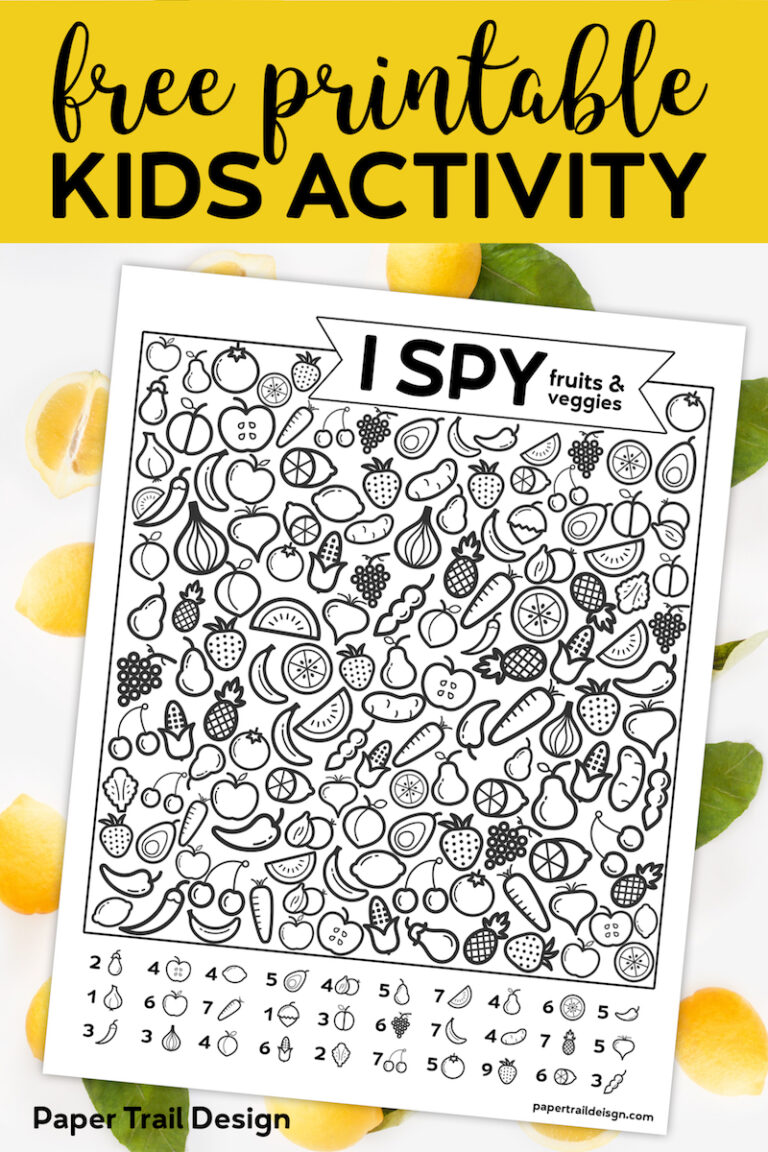 Free Printable I Spy Game - Fruits & Veggies - Paper Trail Design