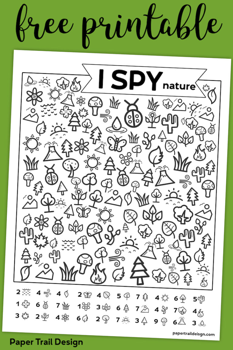 Free Printable I Spy Nature Game - Paper Trail Design