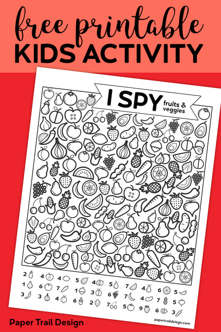 Free Printable I Spy Game - Fruits & Veggies - Paper Trail Design