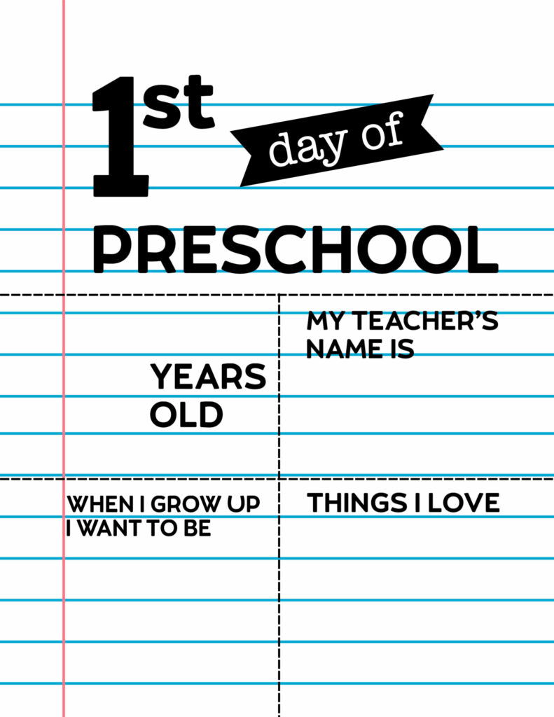 Editable First Day of School Signs - Notebook Paper - Paper Trail Design