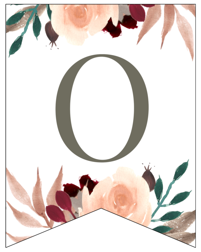 Fall Floral Alphabet Banner Letters Free Printable - Paper Trail Design