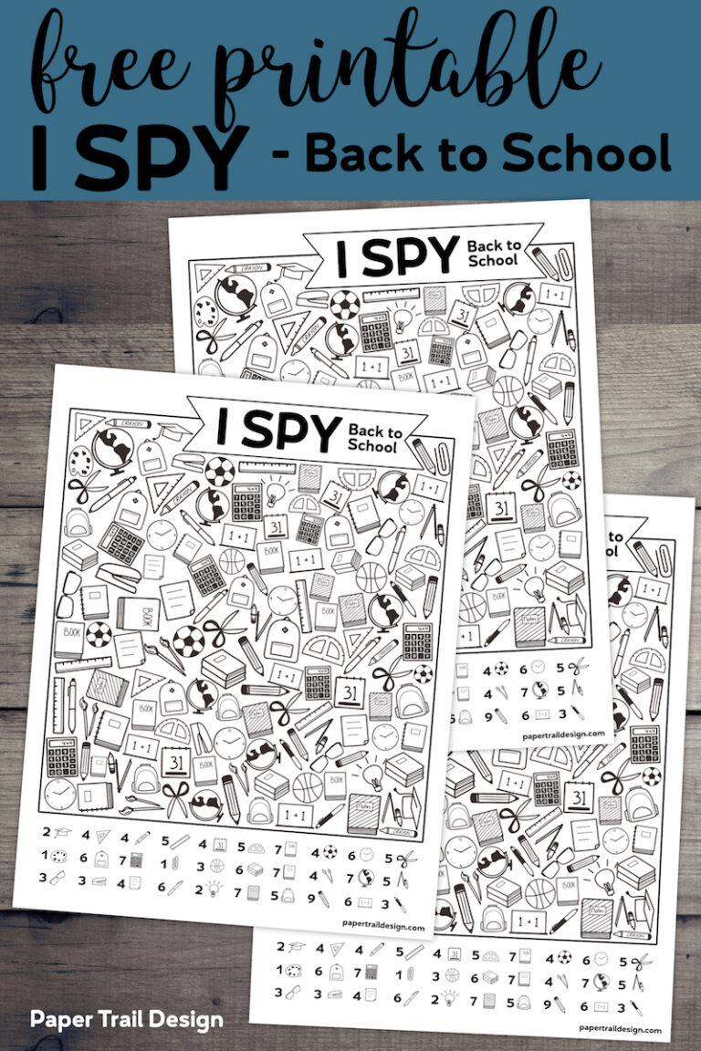 Free Printable I Spy Back to School Activity - Paper Trail Design