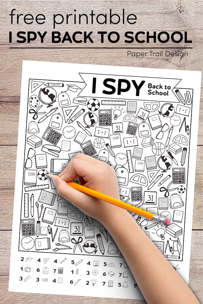 Free Printable I Spy Back to School Activity - Paper Trail Design