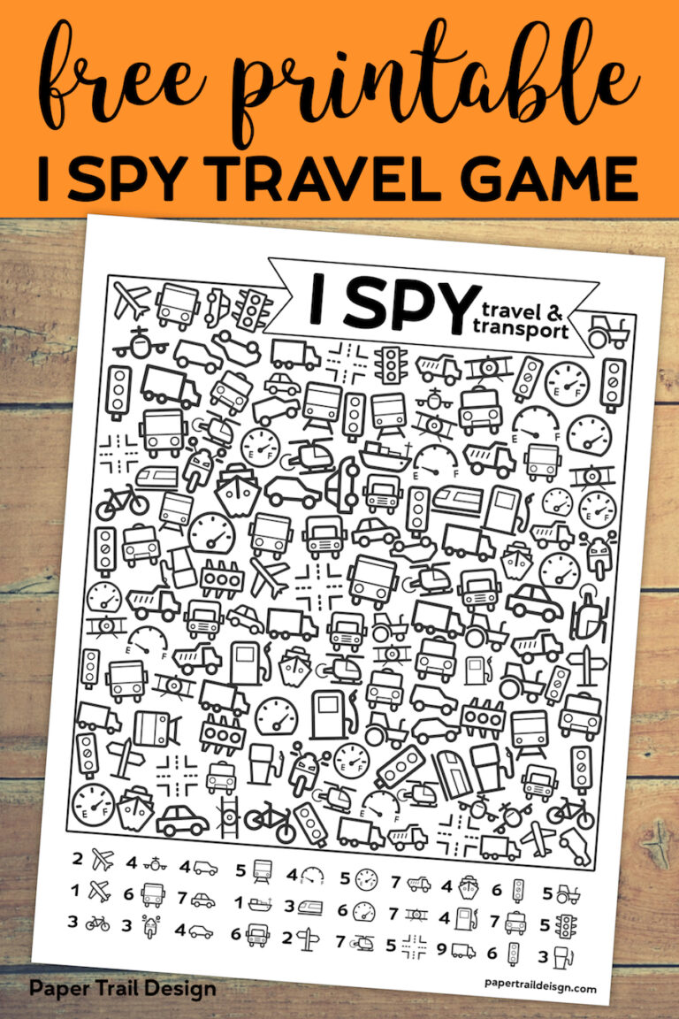 Free Printable I Spy Road Trip Activity {Travel & Transport} - Paper ...