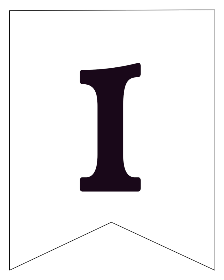 Free Printable Black and White Banner Letters - Paper Trail Design