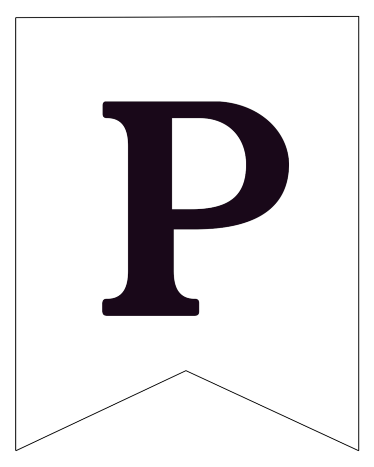 Free Printable Black and White Banner Letters - Paper Trail Design