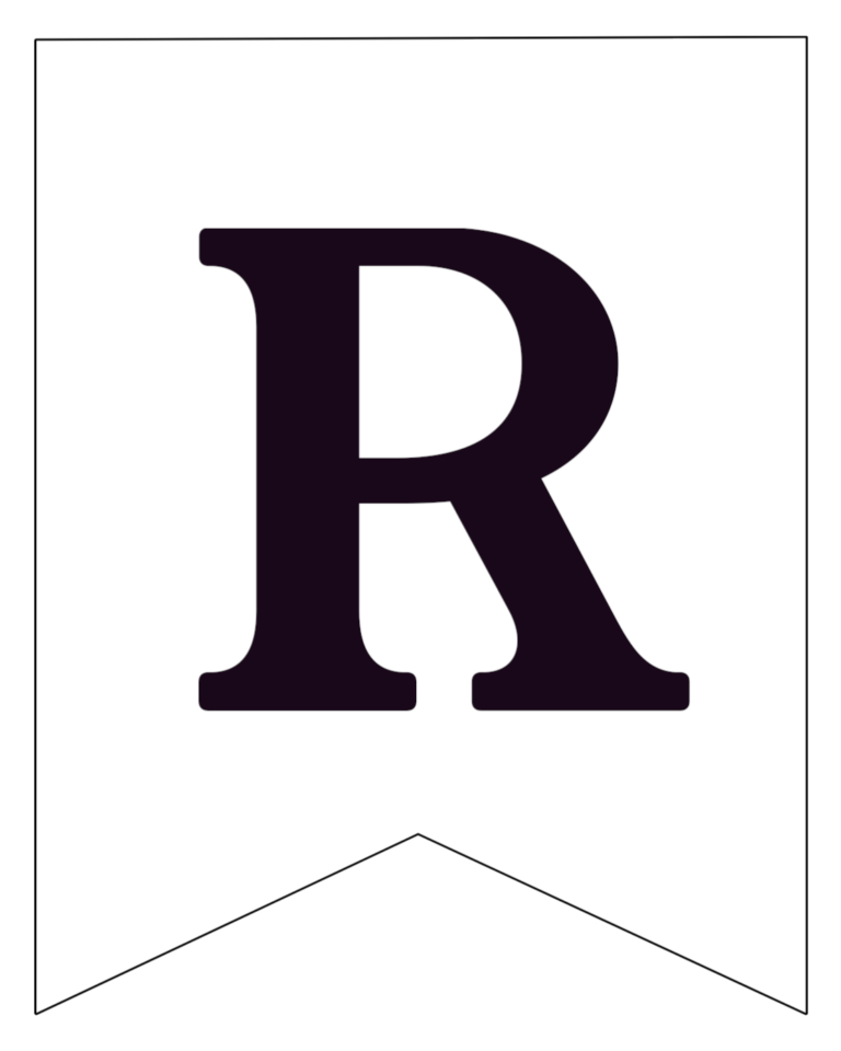 Free Printable Black and White Banner Letters - Paper Trail Design