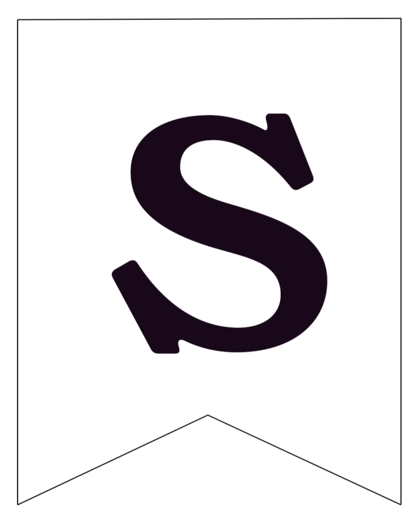 Free Printable Black and White Banner Letters - Paper Trail Design