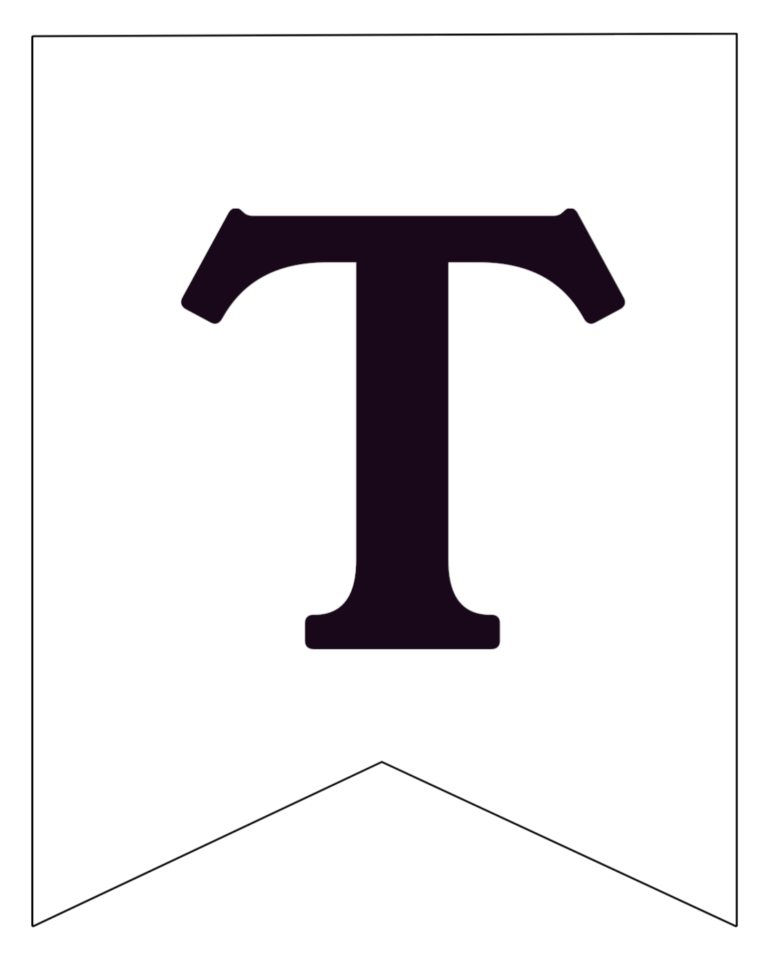 Free Printable Black and White Banner Letters - Paper Trail Design