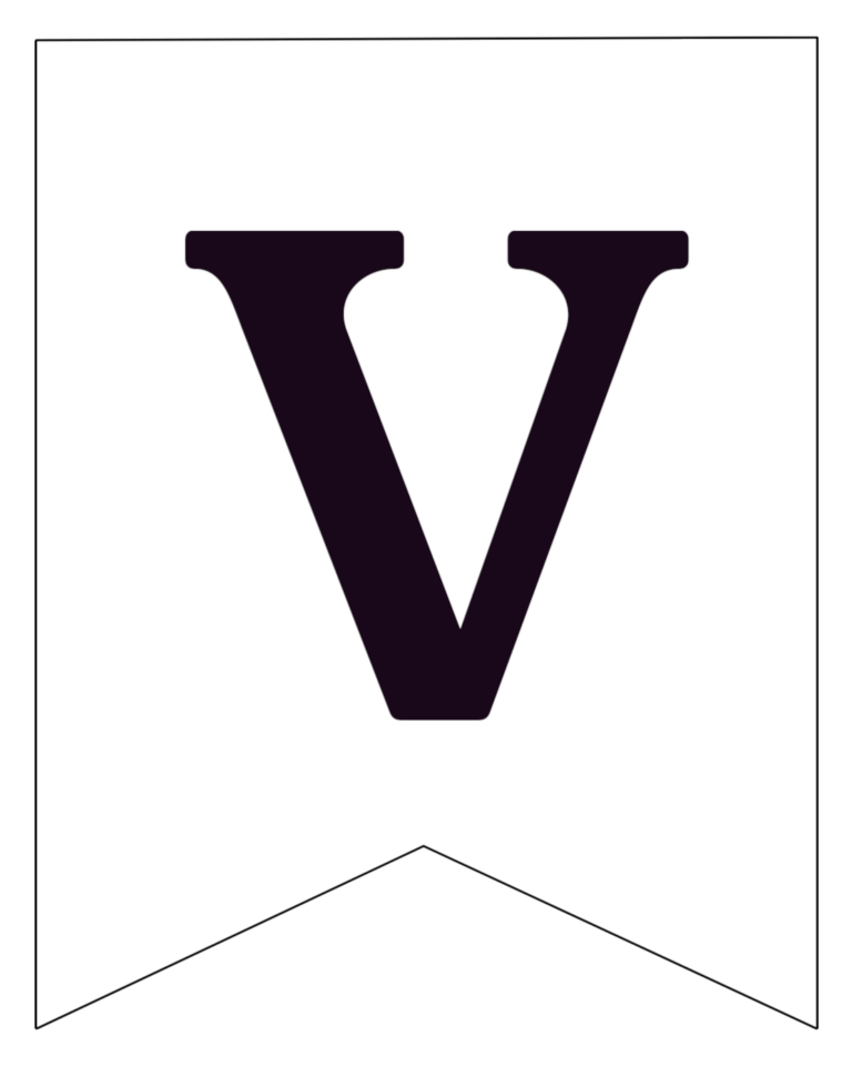 Free Printable Black and White Banner Letters - Paper Trail Design