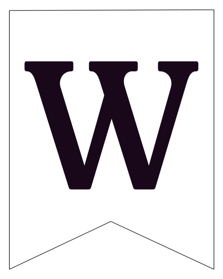 Free Printable Black and White Banner Letters - Paper Trail Design