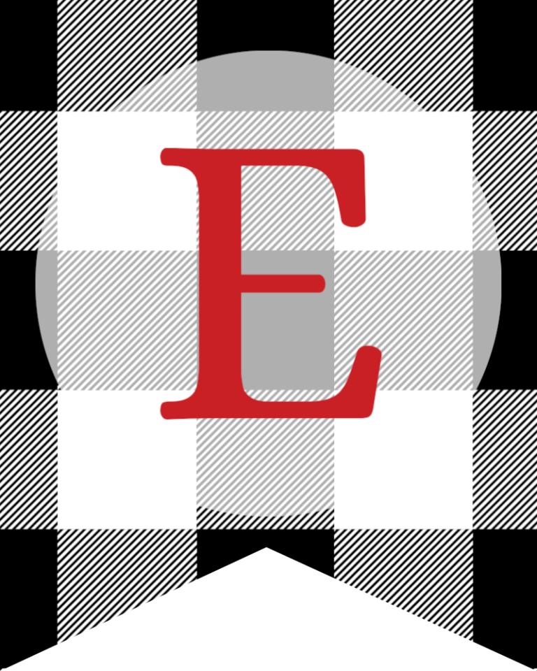 Plaid Christmas Banner Letters Printable - Paper Trail Design