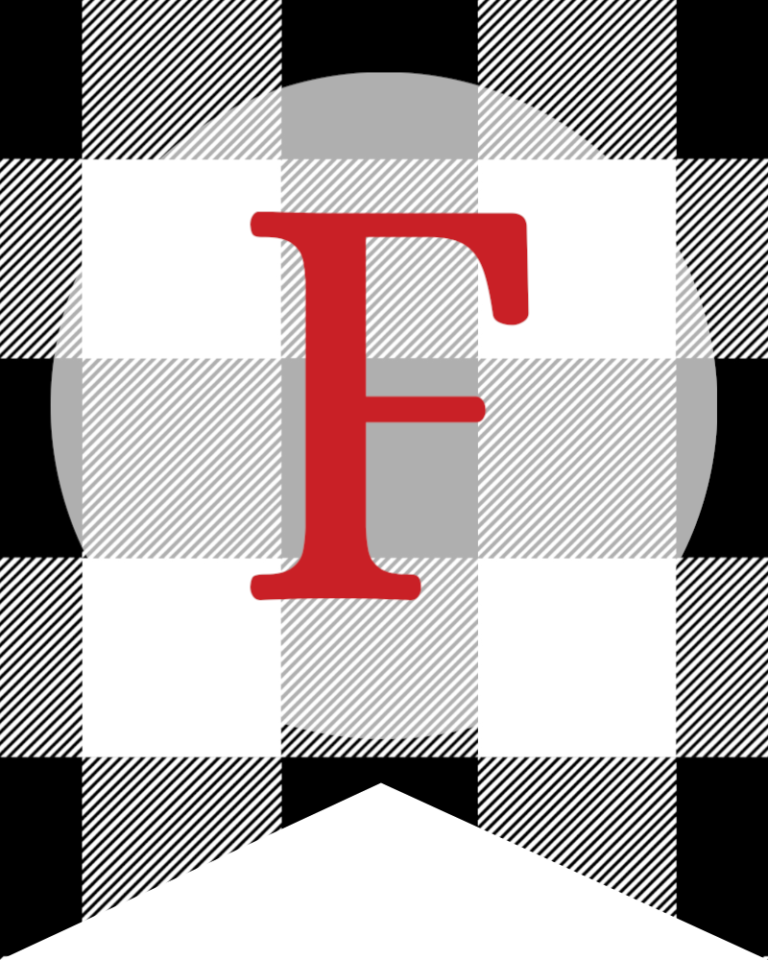 Plaid Christmas Banner Letters Printable - Paper Trail Design